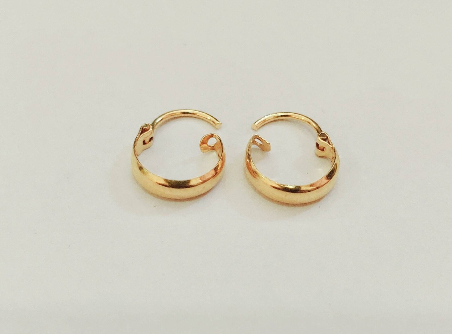22k Gold Hoops Solid Gold Hoops Tiny Gold Hoops Simple Gold - Etsy