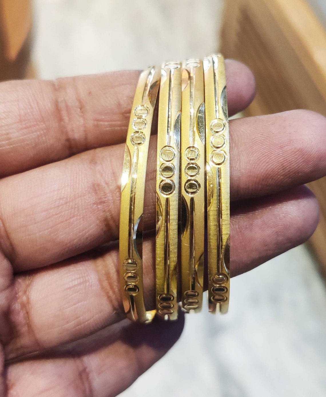 22k Gold Bangles, Solid Gold Real Bangle,gold Bangle Bracelet, Antique ...