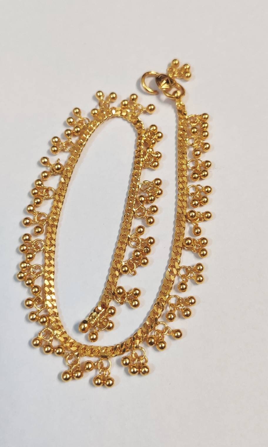 22k Gold Anklets, Solid Gold Anklet, Indian Anklet, Rajasthani Gold ...