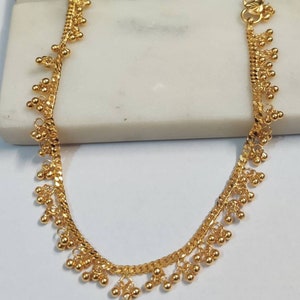 22k Gold Anklets, Solid Gold Anklet, Indian Anklet, Rajasthani Gold ...