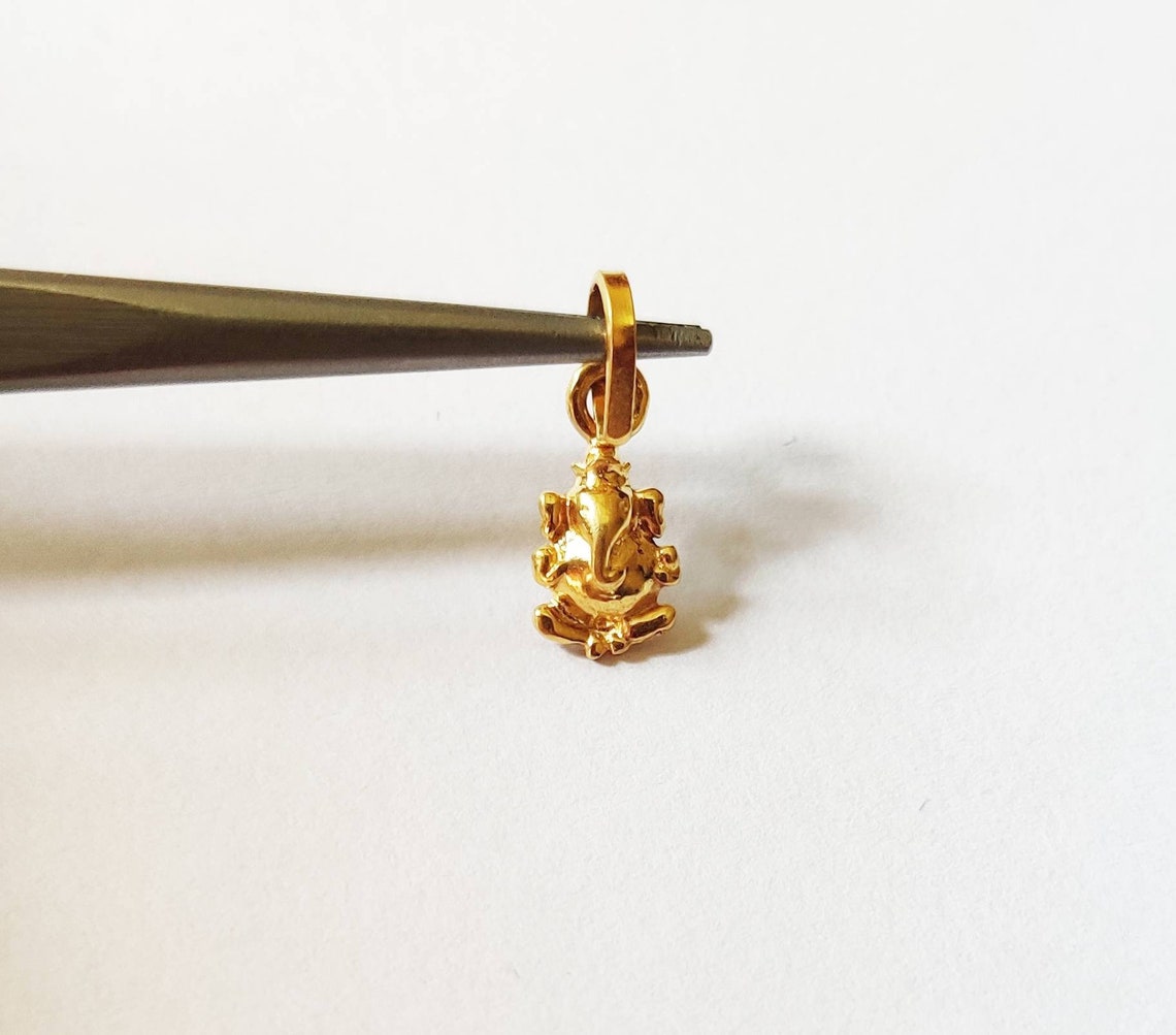 22k Gold Ganesha Pendantsolid Gold Pendant Indian Ganesha | Etsy