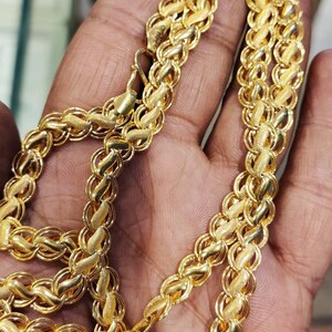 22k Gold Link Chain, Solid Gold Chain, Pure and Genuine Gold Chain ...