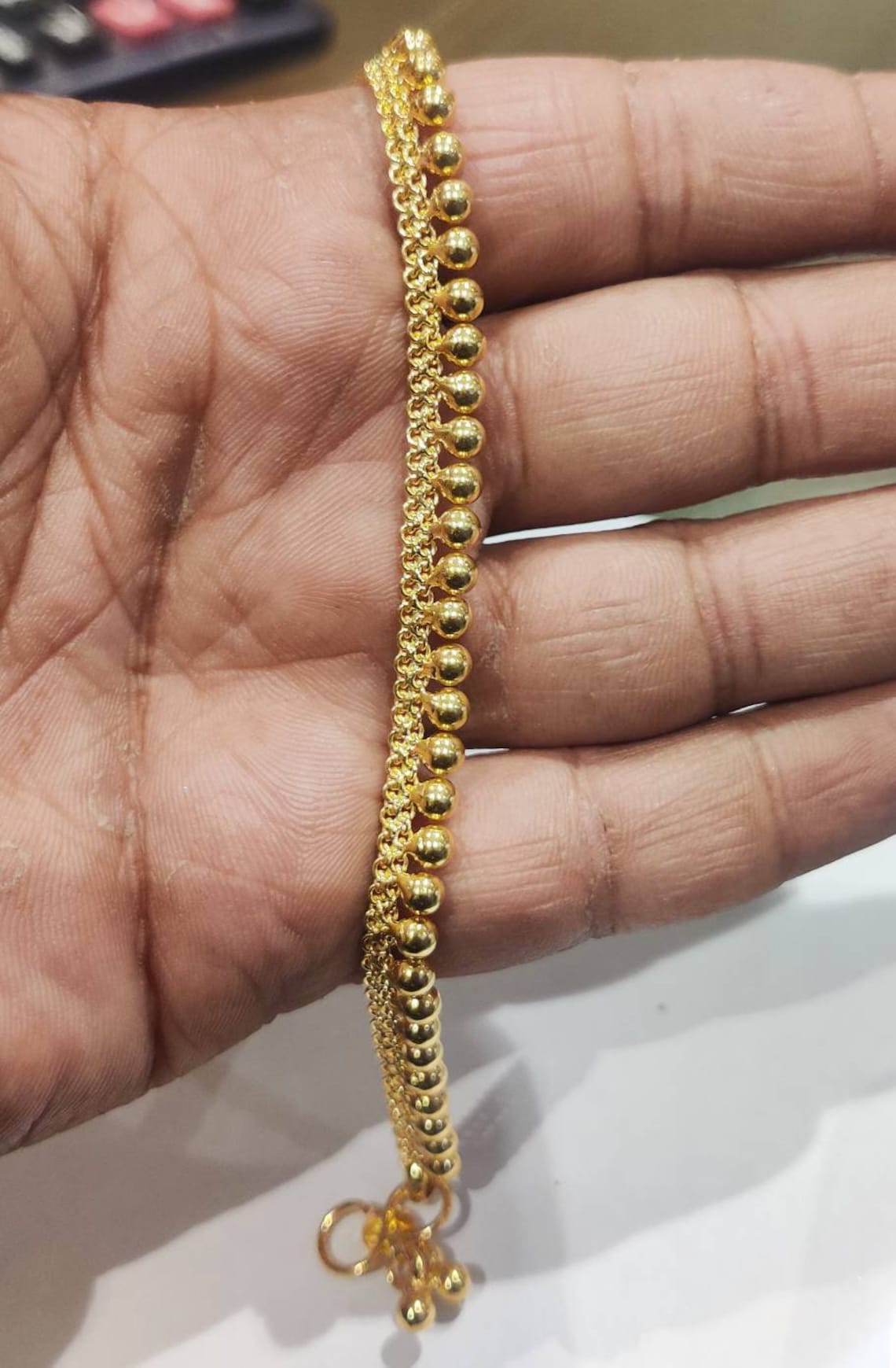 22k Gold Anklets Solid Gold Anklet Indian Anklet Rajasthani - Etsy