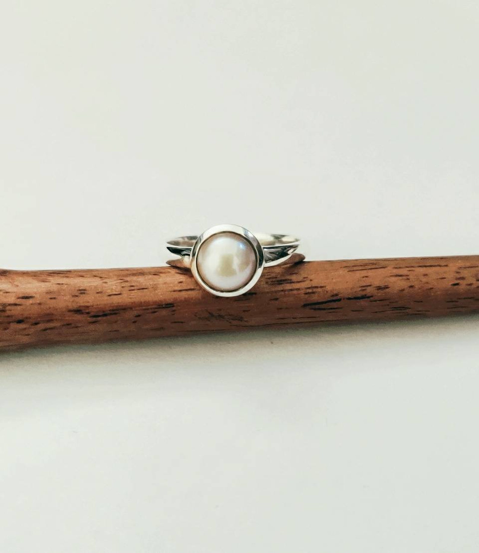 Little Finger Silver Ring, Pinky Finger Ring, Pearl Ring, Anti Anger ...