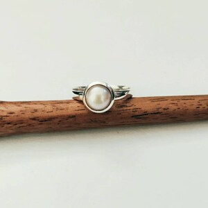 Little Finger Silver Ring, Pinky Finger Ring, Pearl Ring, Anti Anger ...