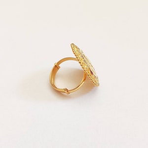 22k Solid Gold Coin Ring- Vintage Designer Gold Coin Ring- Ginni Coin ...