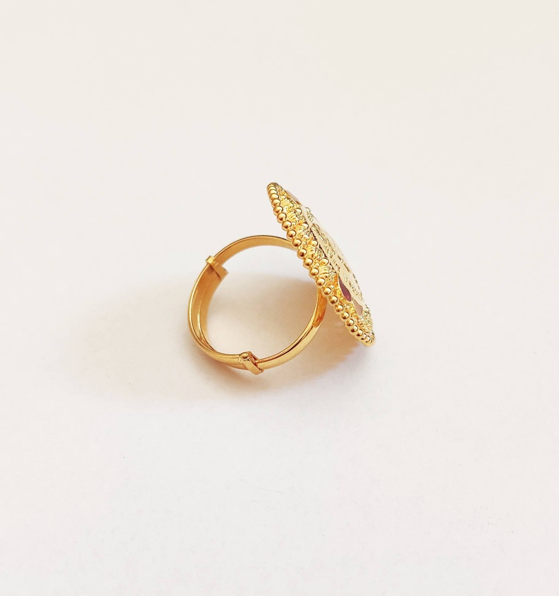 22k Solid Gold Coin Ring- Vintage Designer Gold Coin Ring- Ginni Coin ...