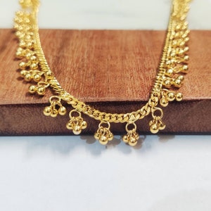 22k Gold Anklets, Solid Gold Anklet, Indian Anklet, Rajasthani Gold ...