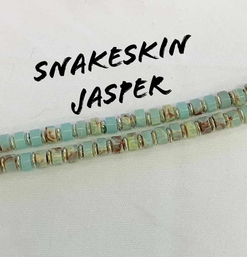 Double Strand Snakeskin Jasper Medical ID Bracelet/medical Tag - Etsy
