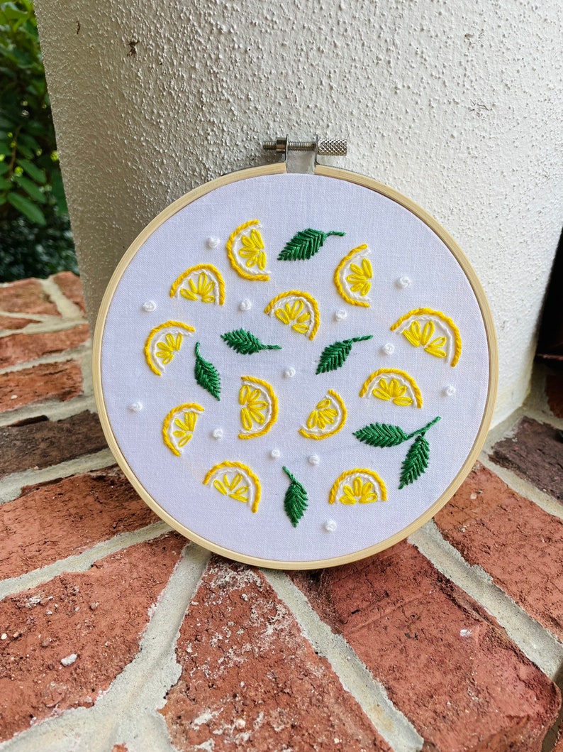 Orange/lemon Slice Embroidery - Etsy