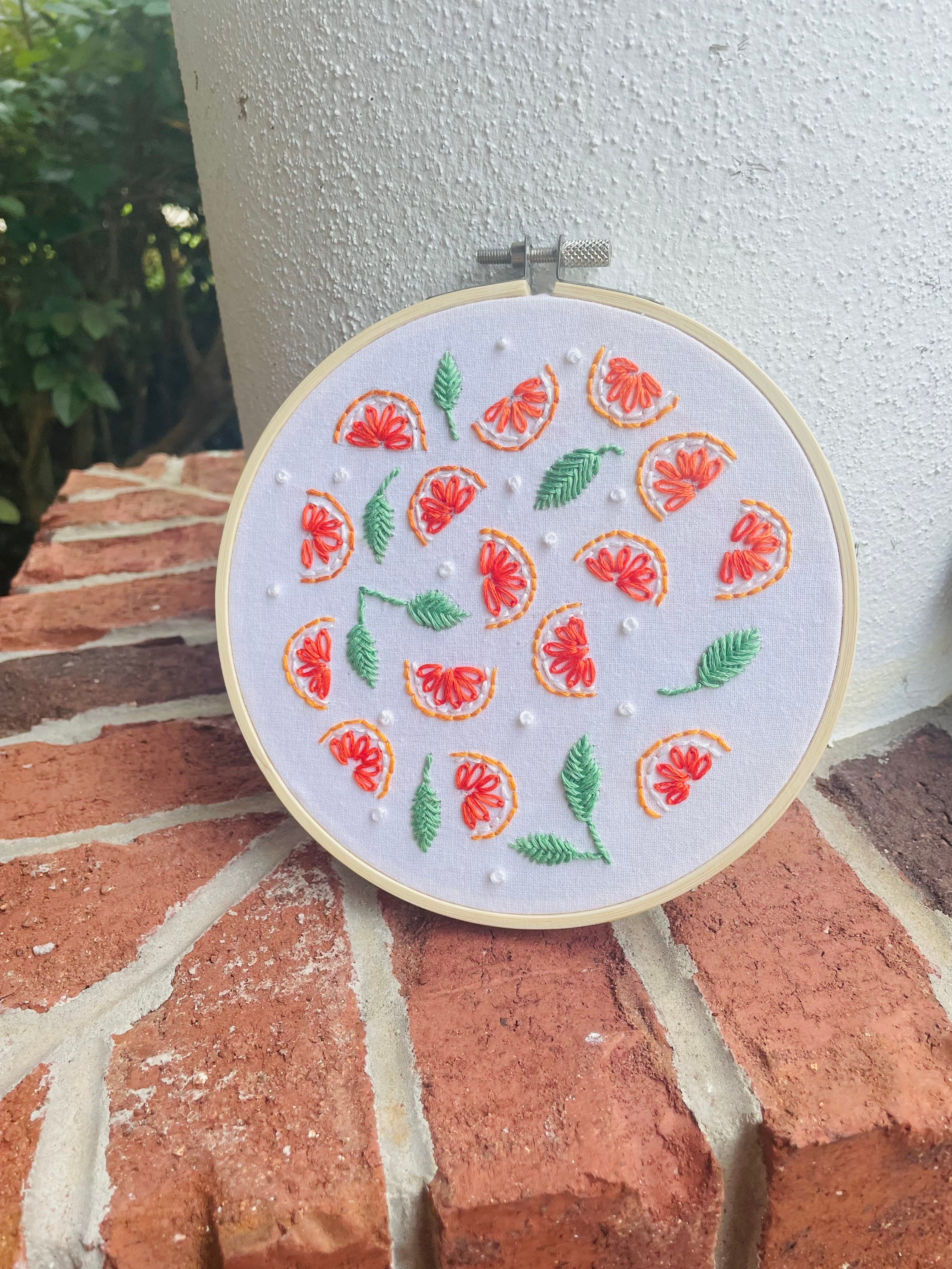 Orange/lemon Slice Embroidery - Etsy