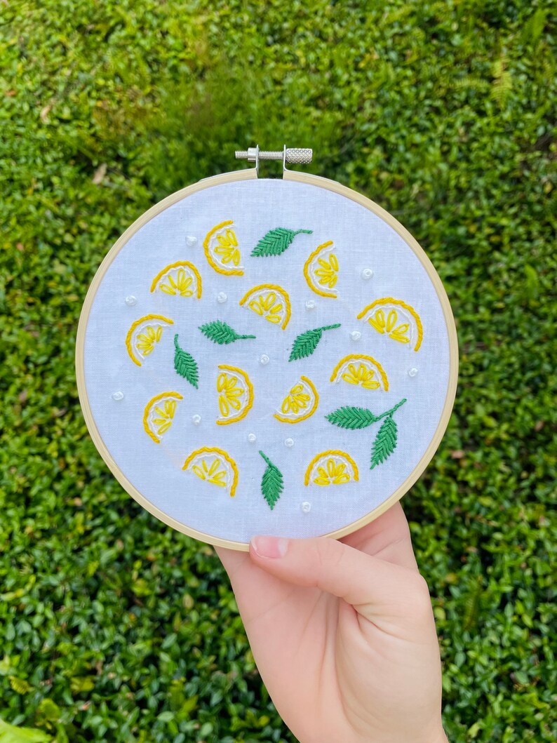 Orange/lemon Slice Embroidery - Etsy