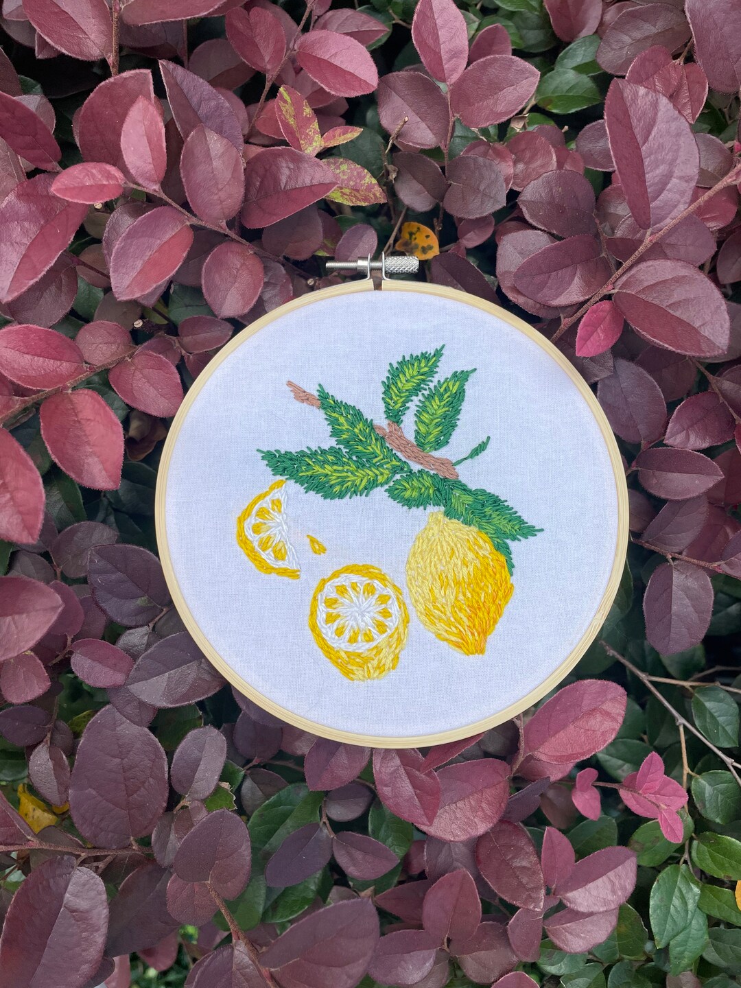 Vibrant Lemon Embroidery - Etsy