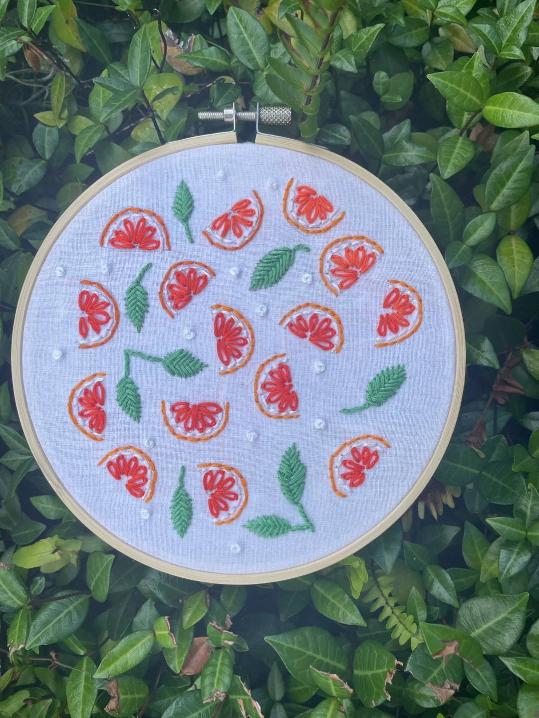 Orange/lemon Slice Embroidery - Etsy