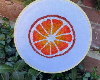 Orange Slice Embroidery - Etsy