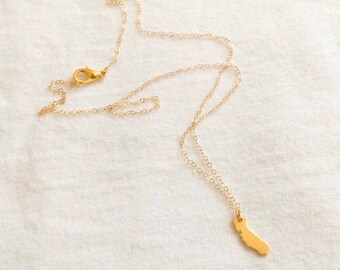 California Script Gold Double Chain Pendant Necklace Cali Girl Jewelry ...