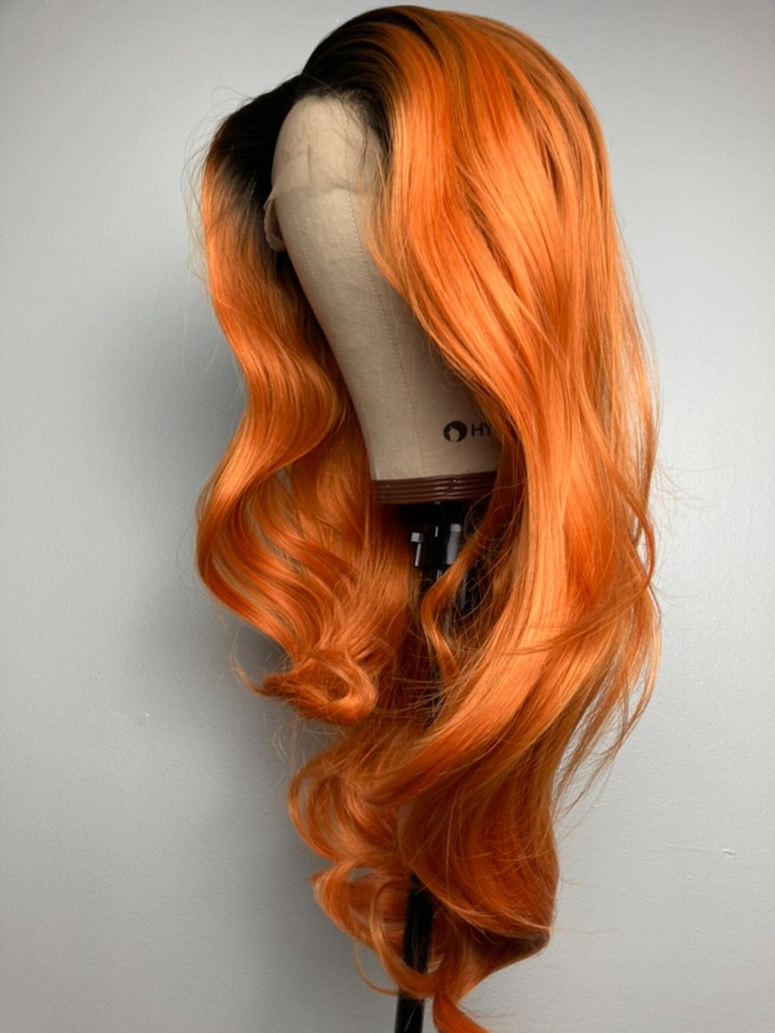 Black Rooted,pumpkin Orange Wig,orange and Black Wig,orange Wig With ...