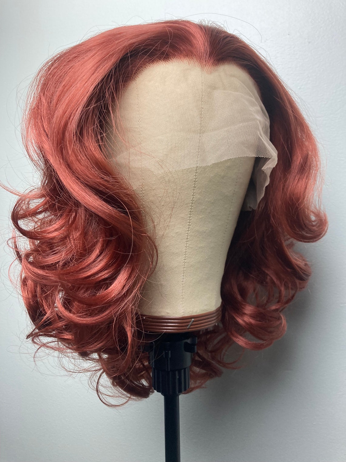 Ginger Red Wig,copper Red Wigs,short Bob Wigs,wavy Lace Front Wig ...