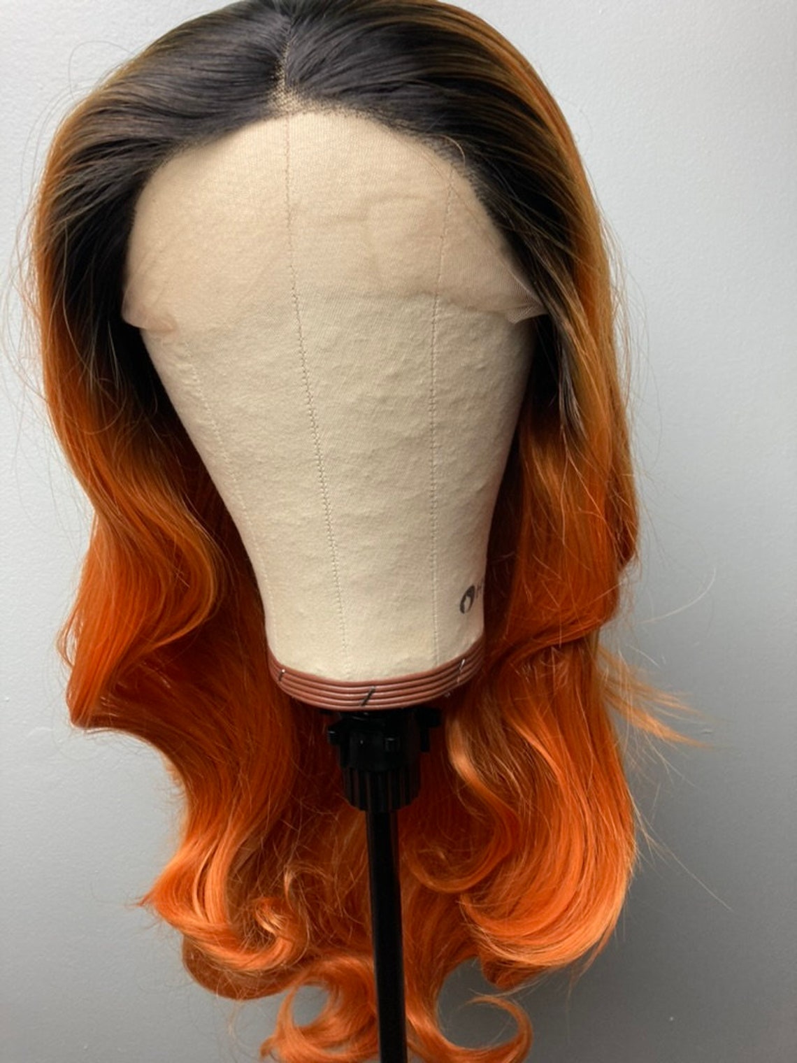 Black Rooted,pumpkin Orange Wig,orange and Black Wig,orange Wig With ...