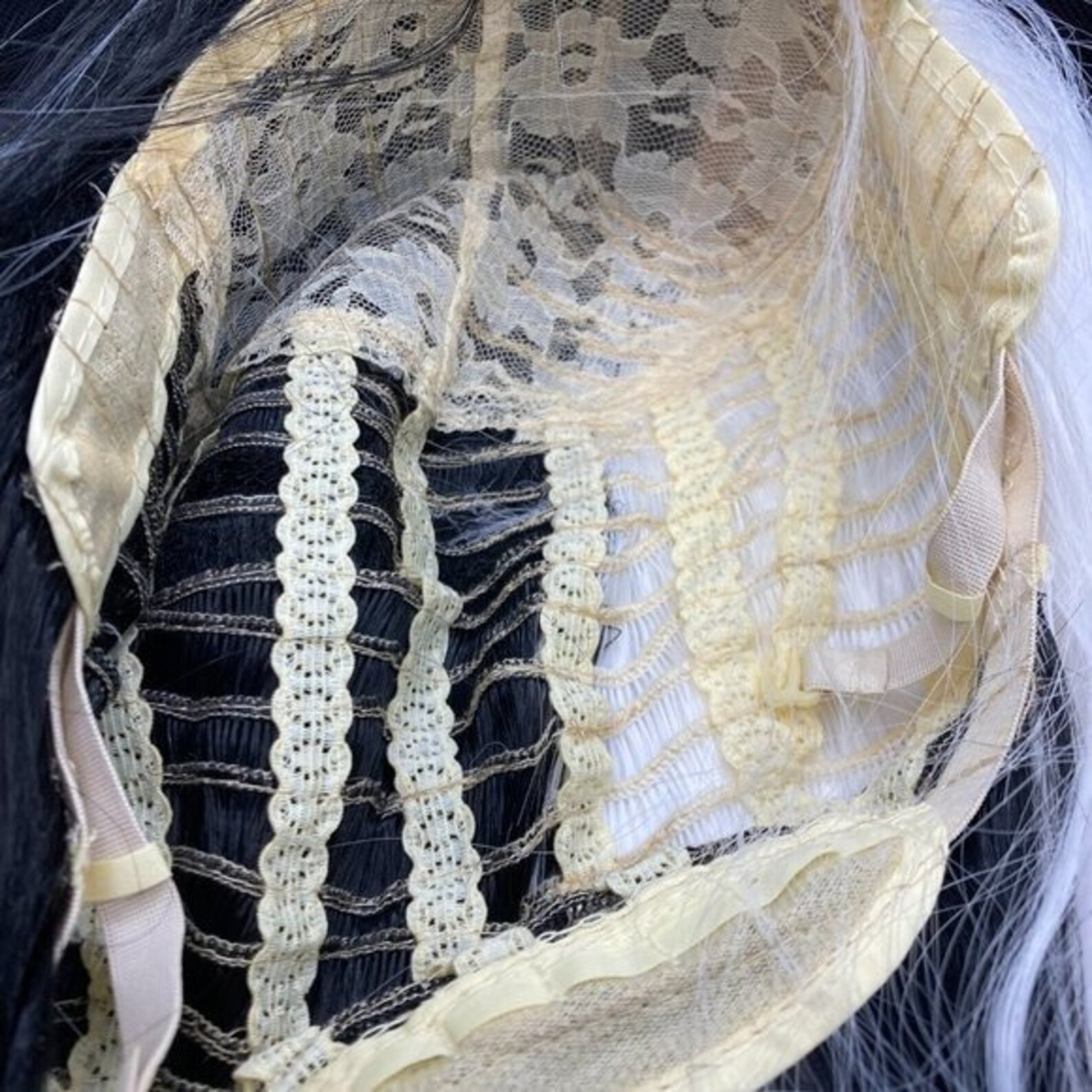 Black and White Crueler Wig,split Dye Wig,black Wig With White Hair ...