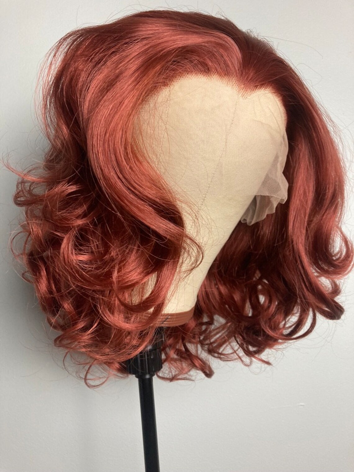 Ginger Red Wig,copper Red Wigs,short Bob Wigs,wavy Lace Front Wig ...