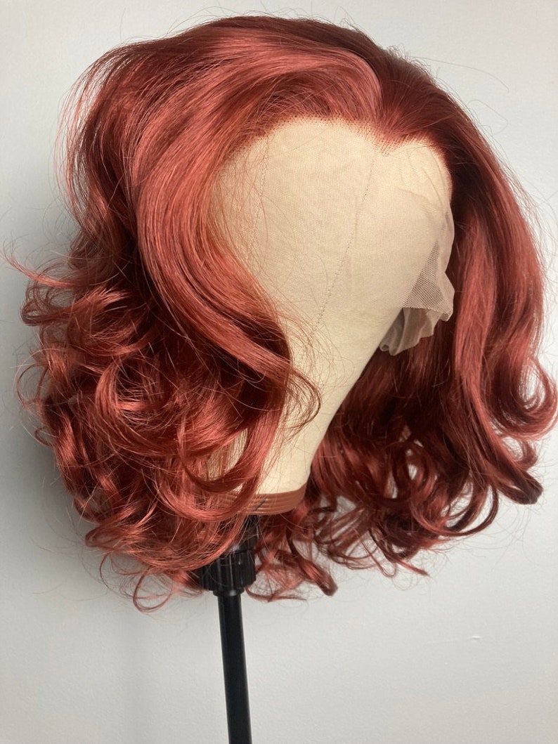 Ginger Red Wig,copper Red Wigs,short Bob Wigs,wavy Lace Front Wig ...