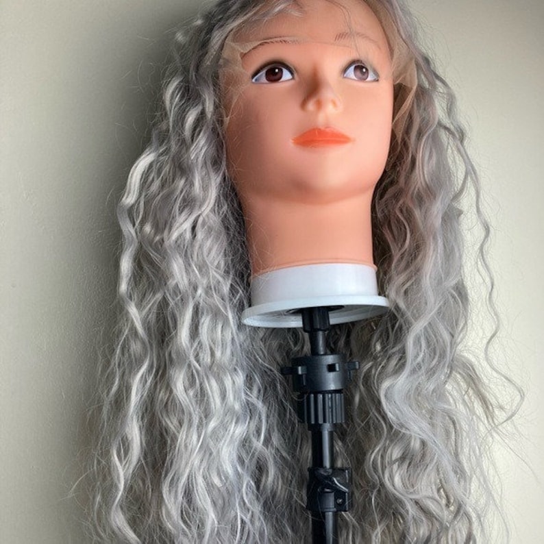 Grey Wigssilver Gray Wigs Kinky Curly Wigslace Front Etsy