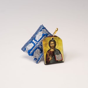Orthodox Special Amulet Rectangular Pendant With Icon of Jesus Christ ...