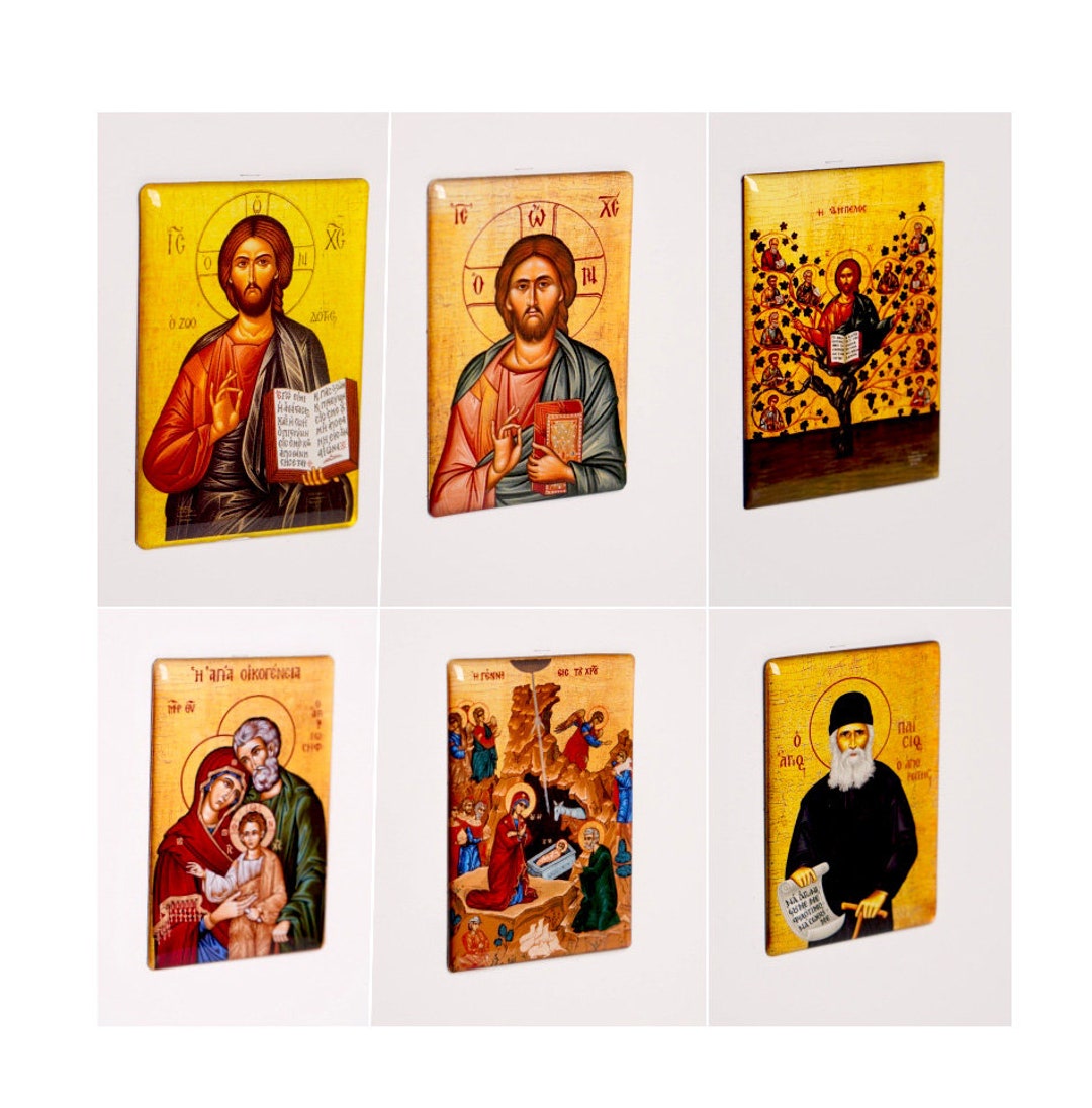 Fridge Magnet With Byzantine Icons of Jesus and Saints Fridge Magnet ...