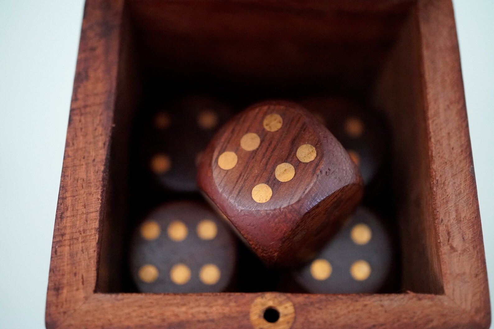 Vintage Wooden Dice Set Box With 5 Dices Inside in Dice - Etsy