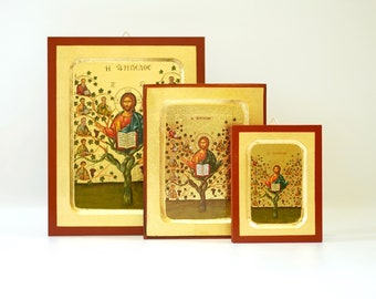 The True Vine Η Άμπελος Hand Painted Greek Orthodox Byzantine Icon. - Etsy