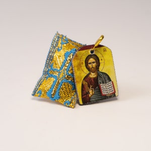 Orthodox Special Amulet Rectangular Pendant With Icon of Jesus Christ ...