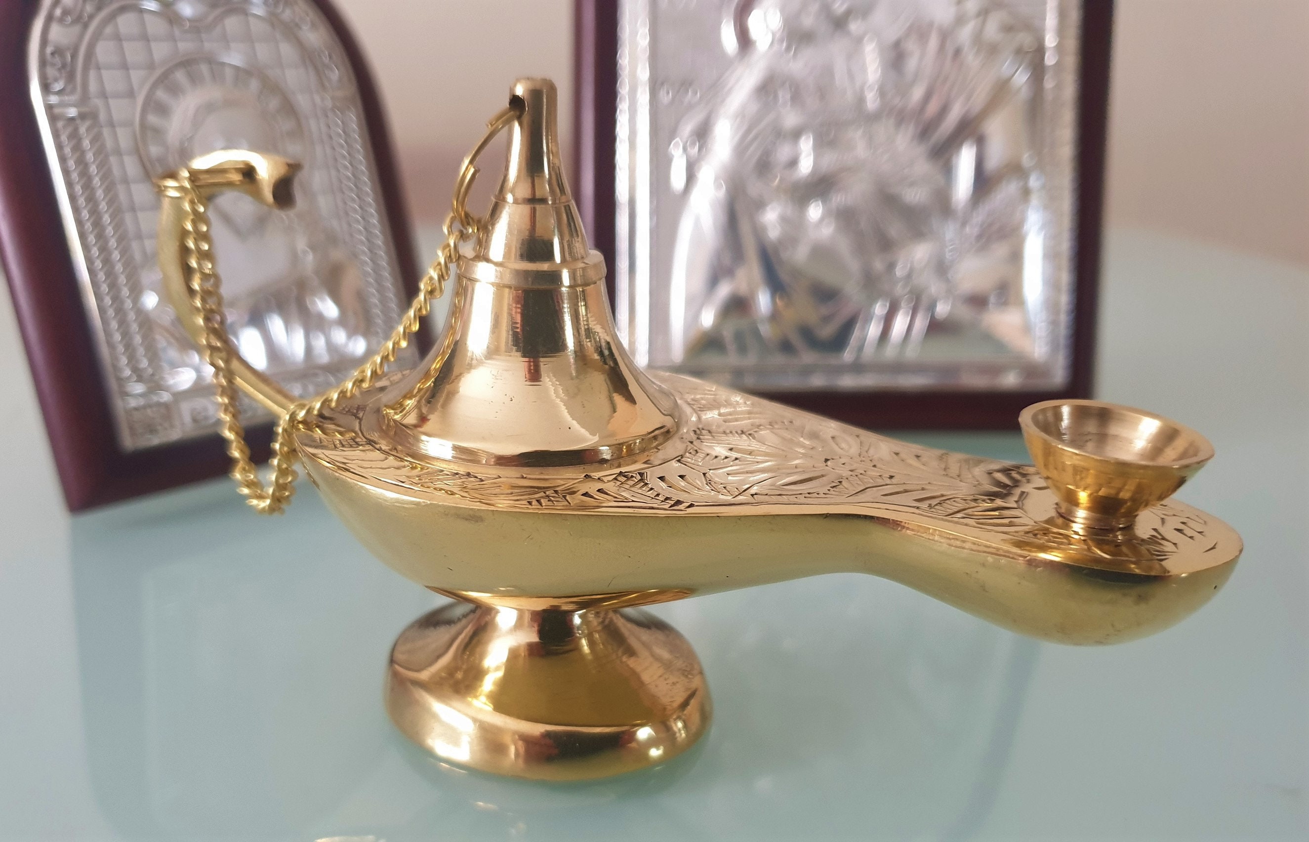 Beautiful Oil Lamp Aladdin Cap With a Chain Quite Heavy - Etsy