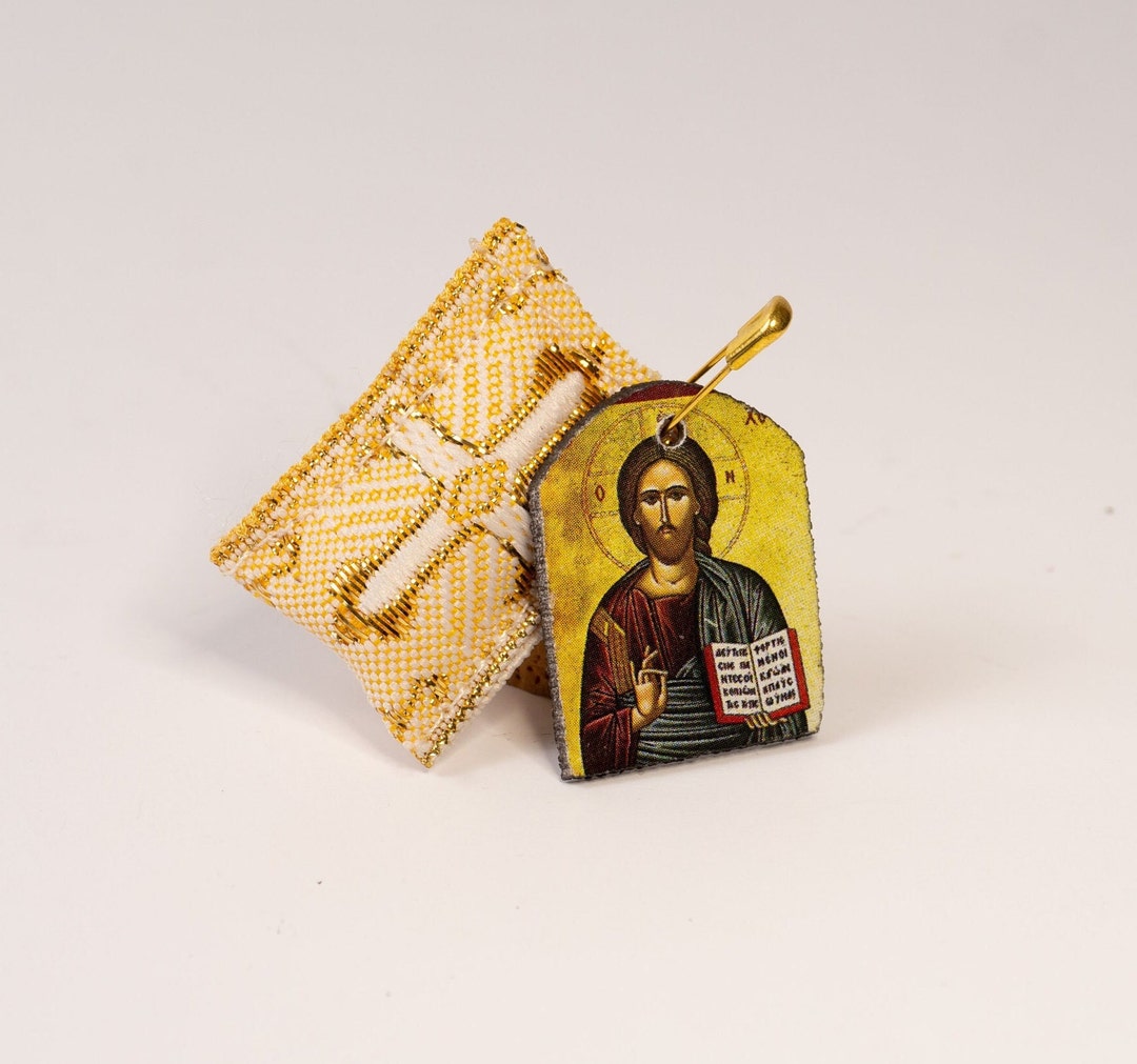 Orthodox Special Amulet Rectangular Pendant With Icon of Jesus Christ ...