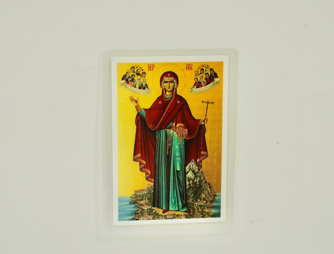 Laminated Icon Prayer Cards Withtheotokos and Hymn thee the - Etsy