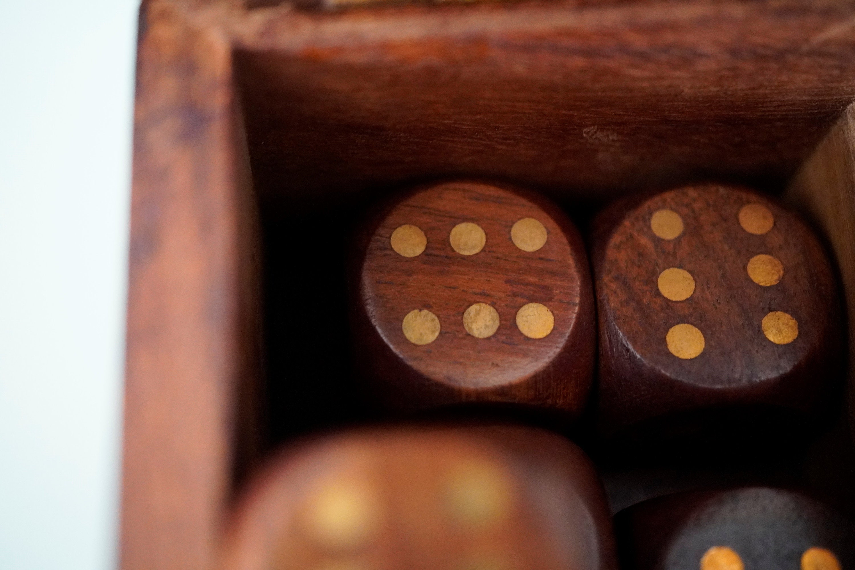 Vintage Wooden Dice Set Box With 5 Dices Inside in Dice - Etsy