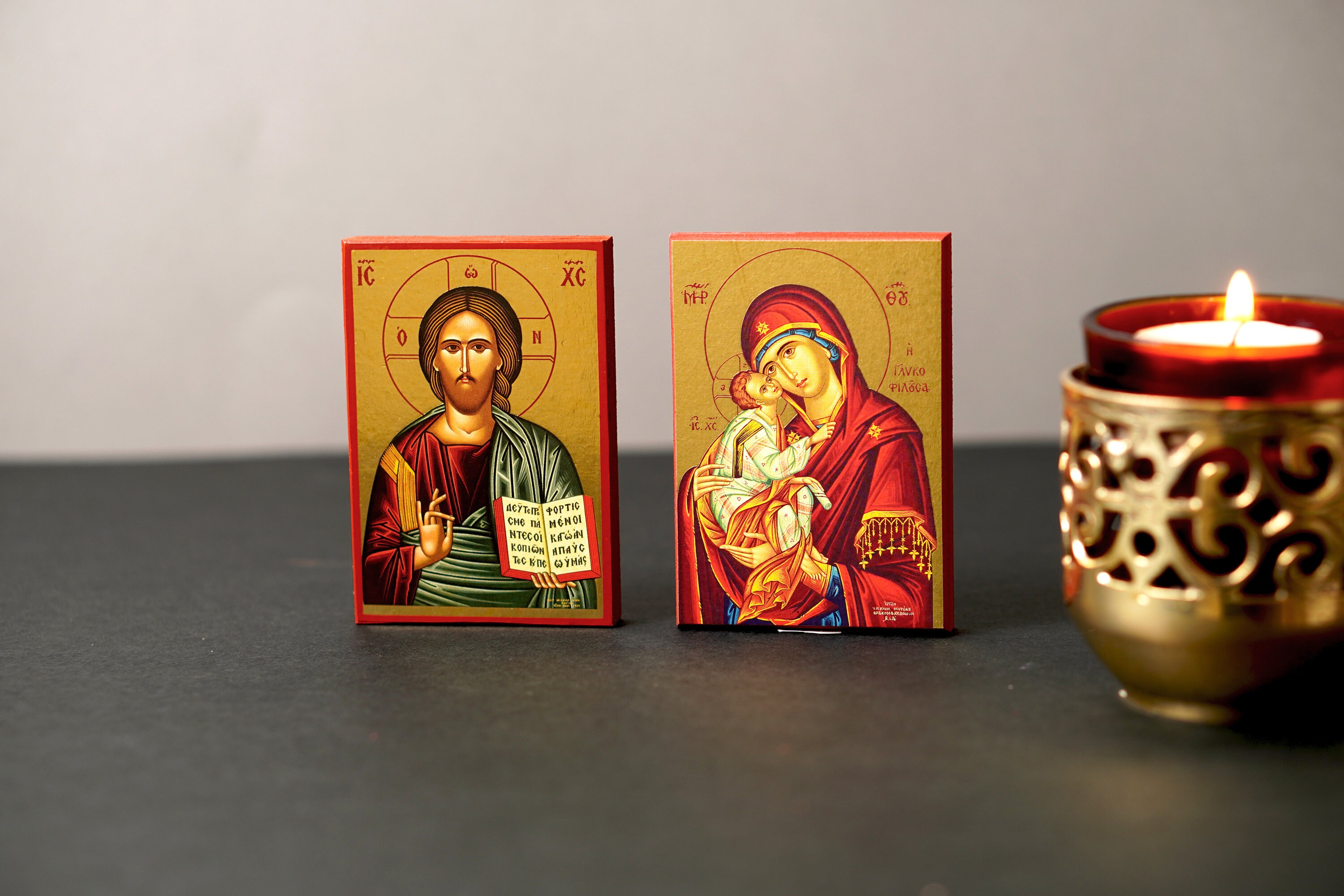 Orthodox Wooden Small Icon of Jesus Christ and Mother of God - Etsy