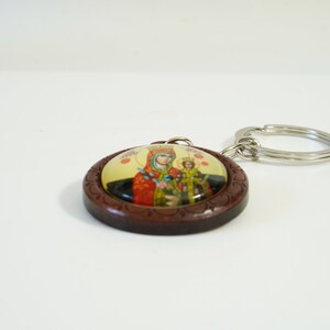 Orthodox Keychain With Mother of God gorgoipikoo Made of Curved Wood ...