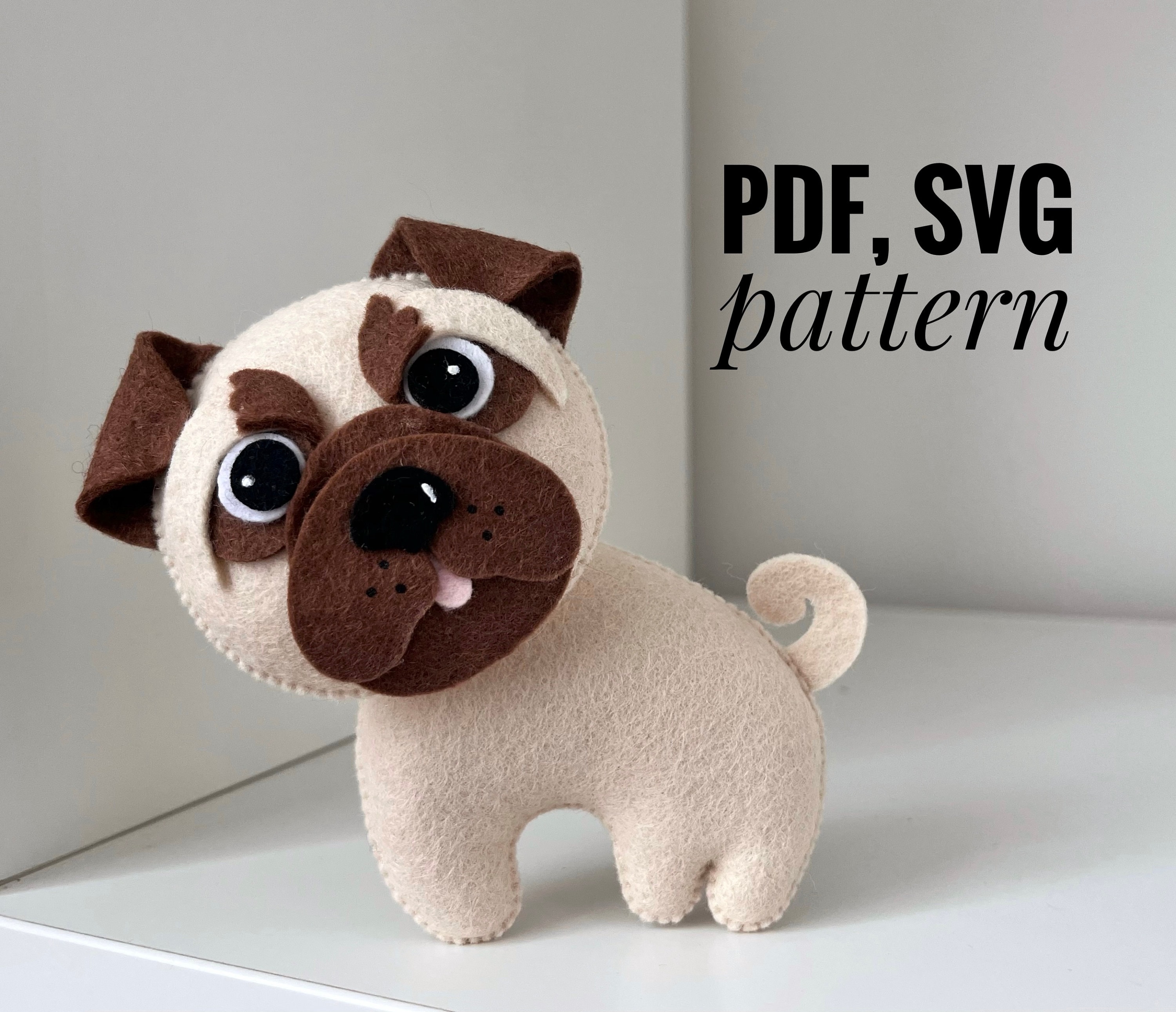 Dog Felt Pattern/ Pug PDF Pattern/ Dog SVG Pattern - Etsy