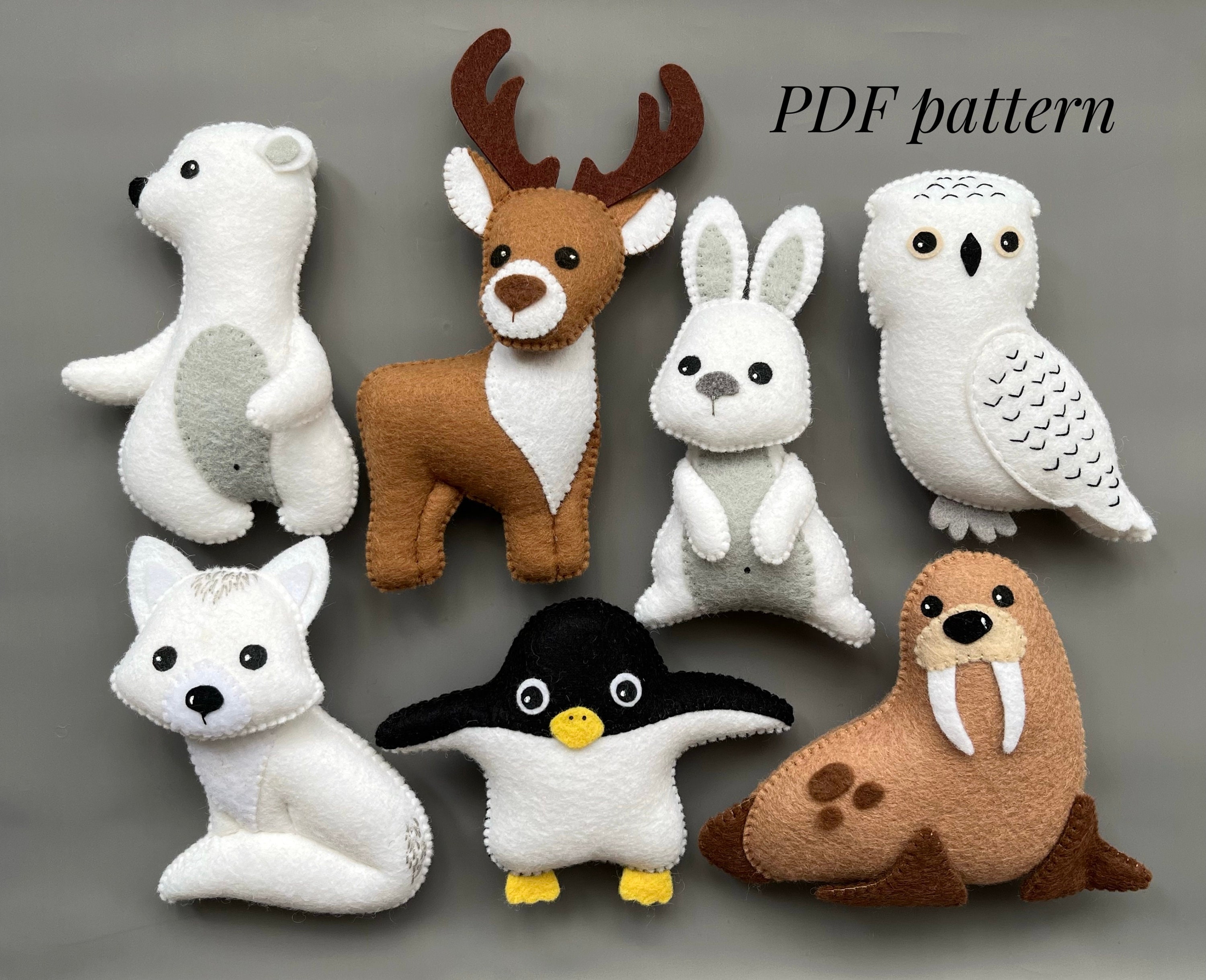 Polar Animals Felt Pattern/ Arctic Animals PDF Pattern - Etsy UK