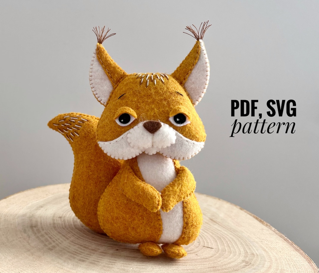 Squirrel Felt Pattern/ Forest Animals PDF Pattern/ Squirrel SVG Pattern ...