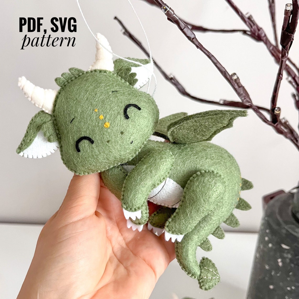 Dragon Felt Pattern/ Dragon Pdf Pattern/ Christmas Ornament Pattern - Etsy Canada