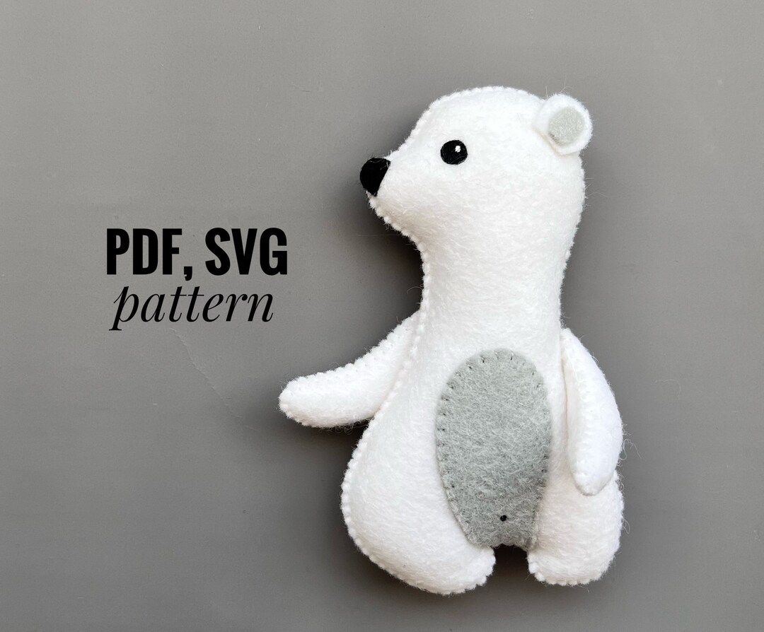Polar Bear Felt Pattern/ Arctic Animals PDF Pattern/ Polar Animals SVG ...
