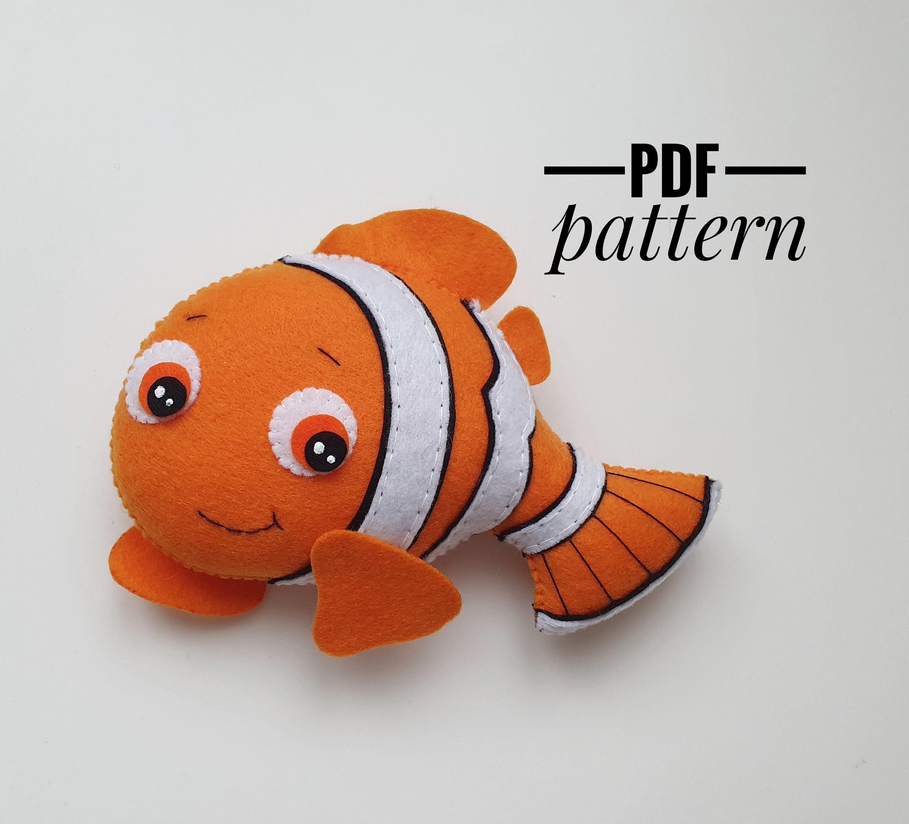 Finding Nemo Felt Pattern, Fish PDF Pattern, Dory Sewing Plush (Instant ...
