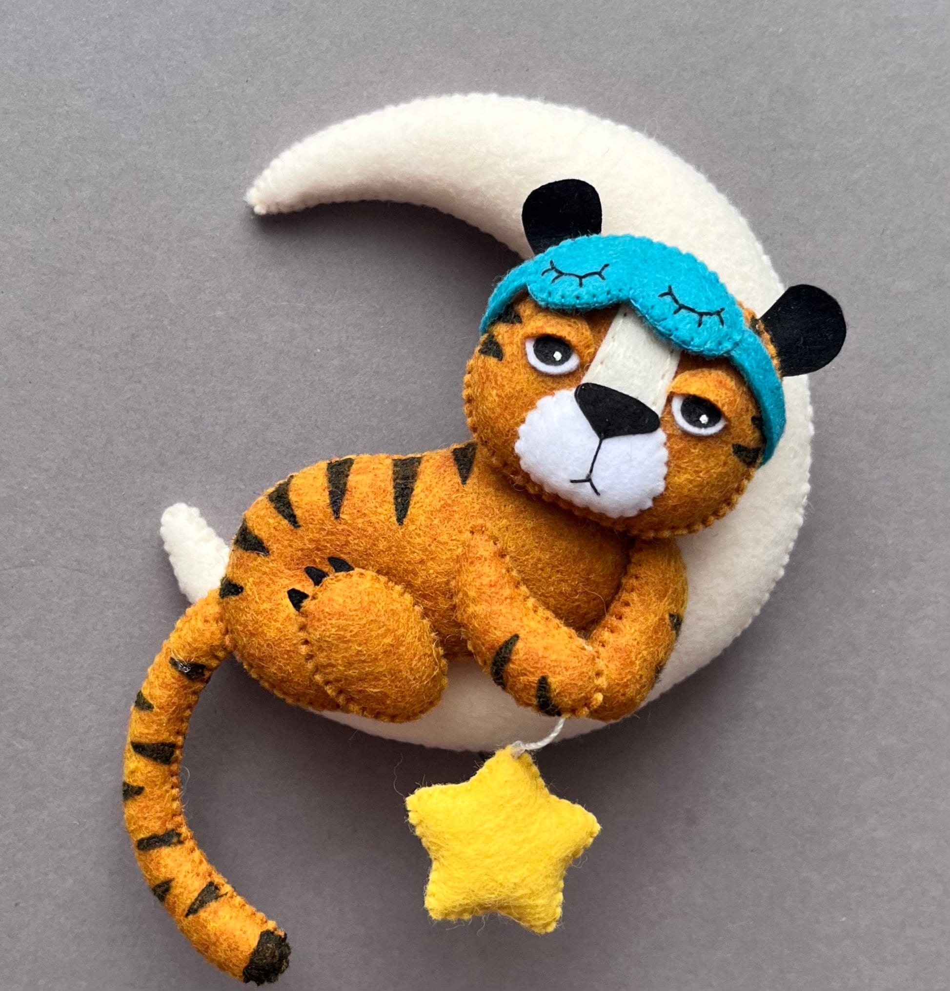 Tiger on the Moon Felt Pattern PDF Pattern DIY Tiger Toy - Etsy