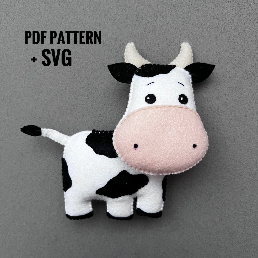 Cow Felt Pattern/ Farmhaus Animals PDF SVG Pattern - Etsy