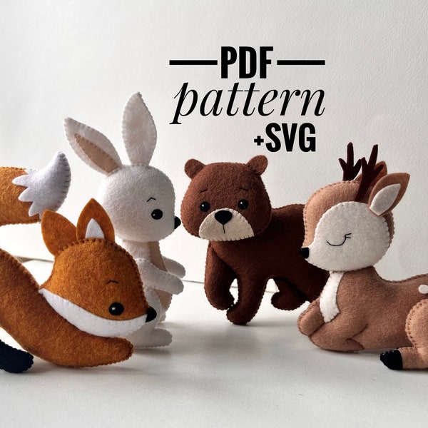 Woodland Felt Animal Pattern - Etsy