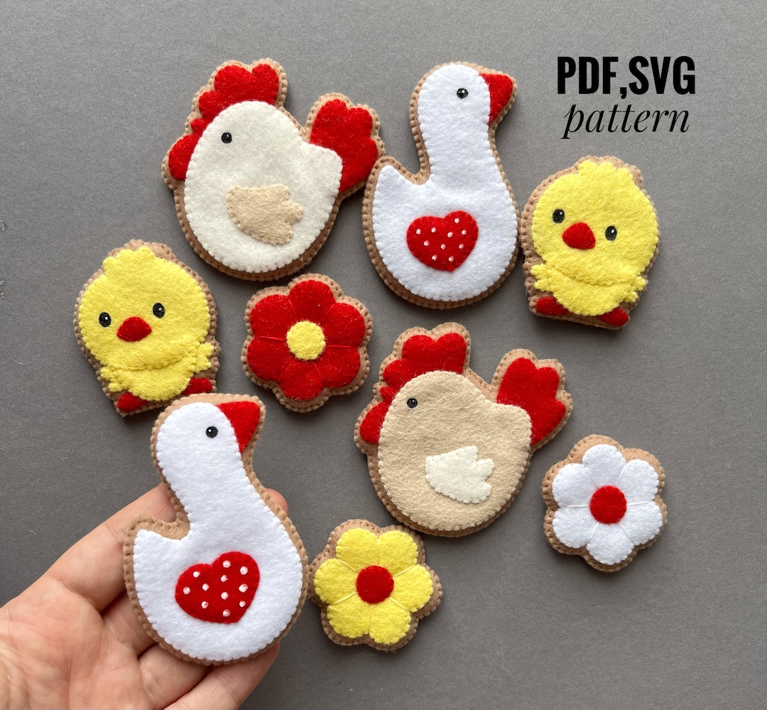 Easter Cookies Sewing Pattern/ Easter Décor Felt Pattern PDF SVG - Etsy
