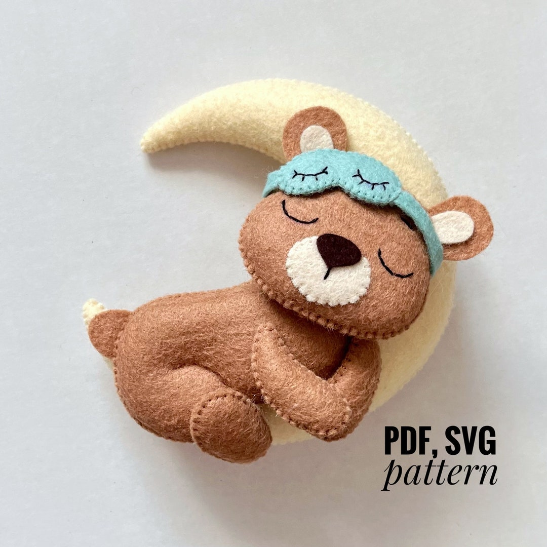 Bear on the Moon Felt Pattern, PDF Pattern Deer and Baby - Etsy