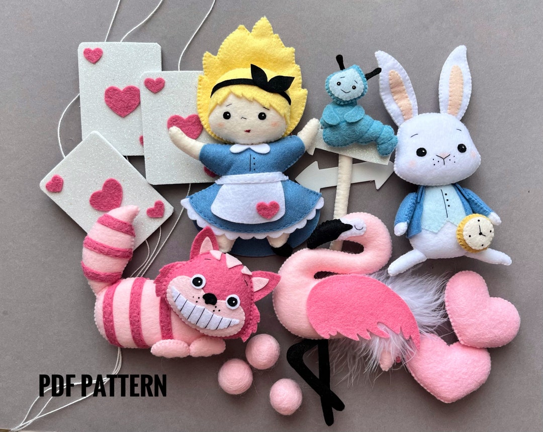 Alice in Wonderland Felt Pattern/ Alice in Wonderland Sewing Pattern - Etsy